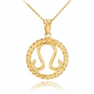 Element Shine | Jewelry | 4k Real Solid Gold Leo Zodiac Sign Pendant ...